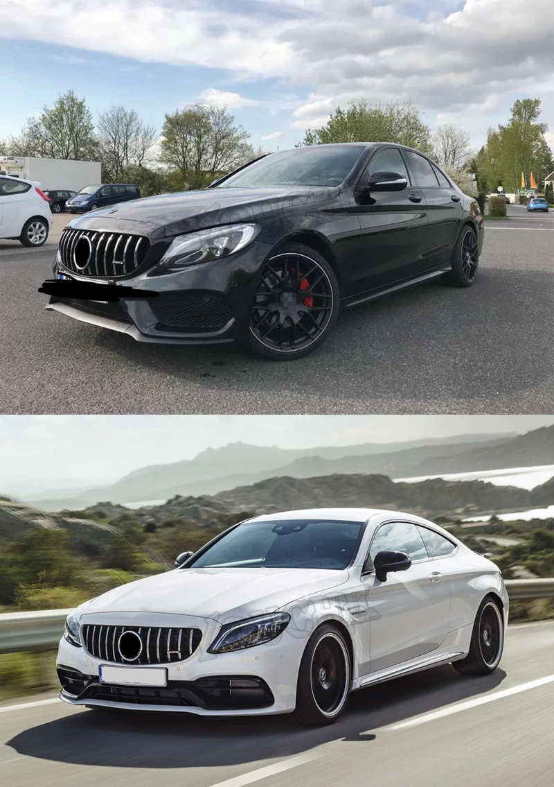 Gt R Style Front Bumper Grille Mesh Hood For Mercedes Benz C Class W205 ...