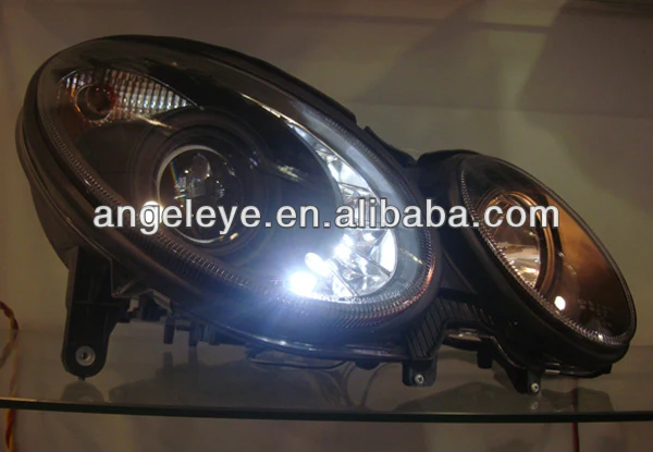 For Mercedes-benz W211 Head Lamp Angel Eyes 2002 To 05 Black Type - Buy ...