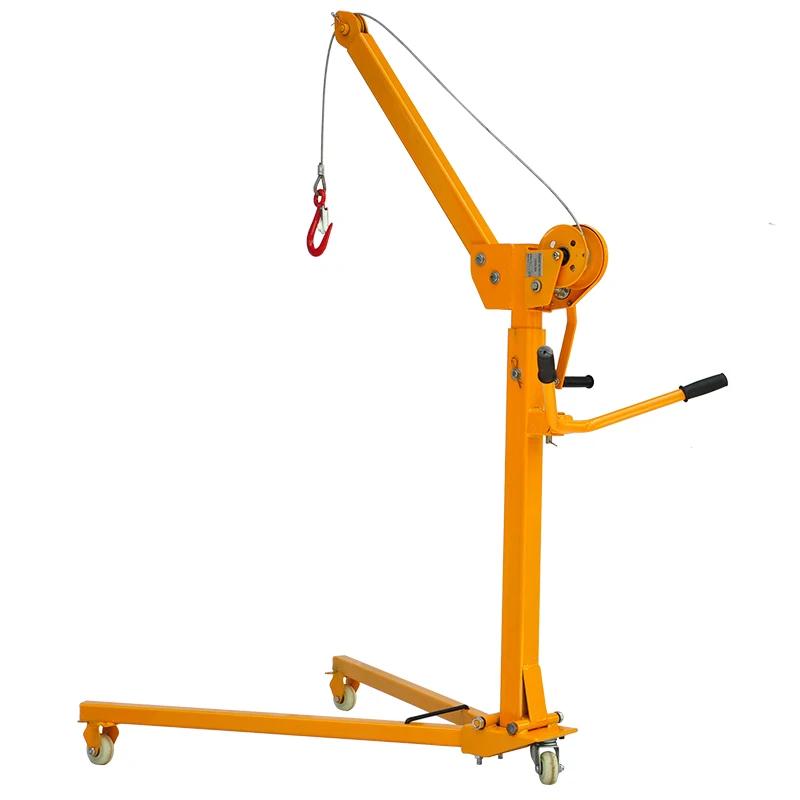 Mobile Portable 200kg Folding Hoist Manual Lifting Car Crane Hand Crank ...