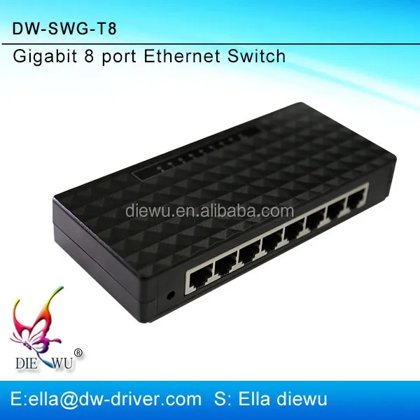 DIEWU Mini Micro USB 5 Port Ethernet Switch - 10/100mbps