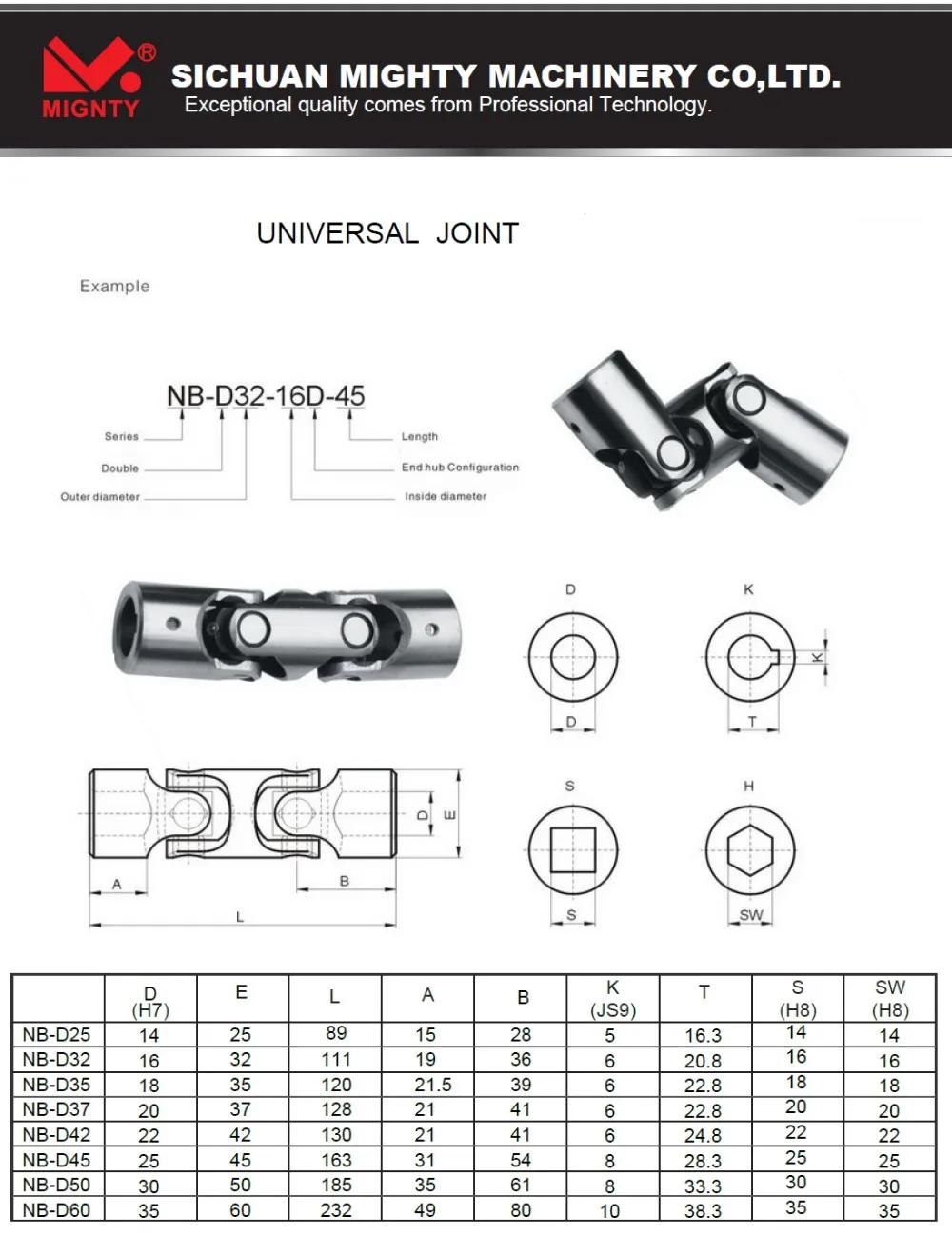 Universal Joint/cardan Joint - Durable and Versatile Coupling