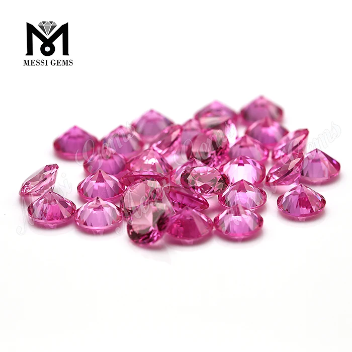 8mm Round Diamond Cut Synthetic Pink Ruby Gemstones Prices - Buy Pink ...