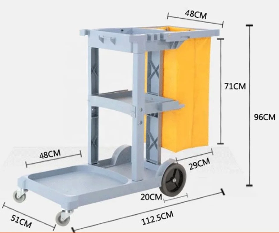 Hotel Room Cleaning Trolley - Durable & Multi-functional