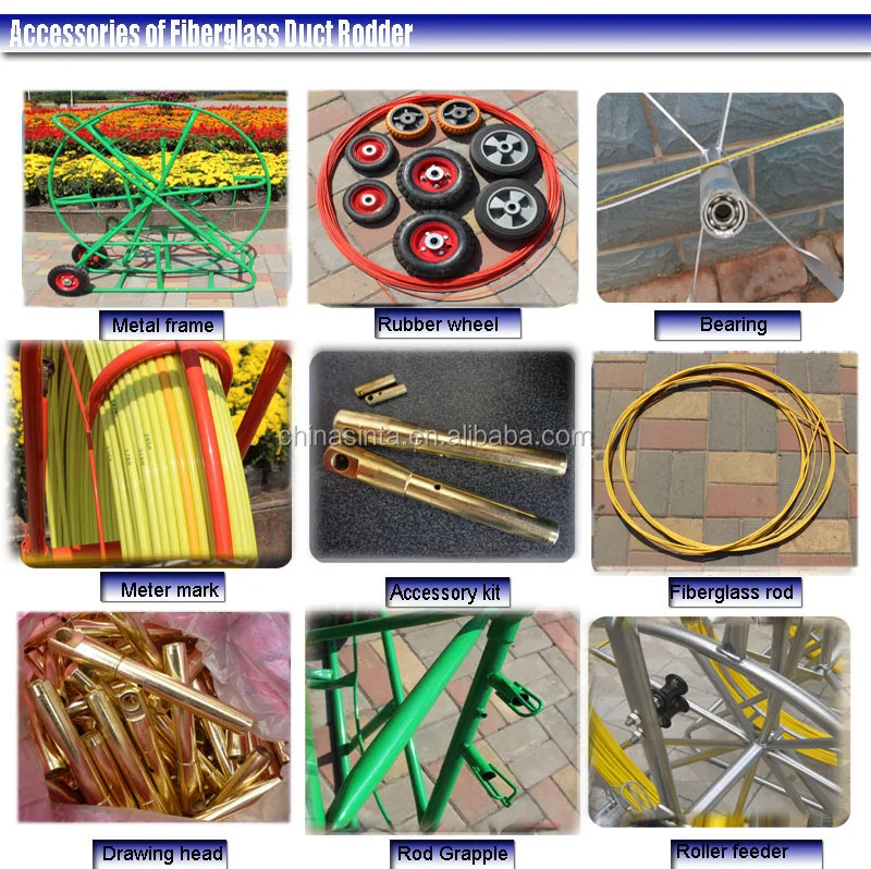 11mm Telecom Cable Push Rod 14mm*250m Copper Wire Traceable Fiberglass ...