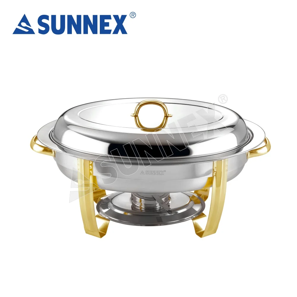 Sunnex Professional Regal Range Oval Gold Chafing Dish Set / Buffet ...