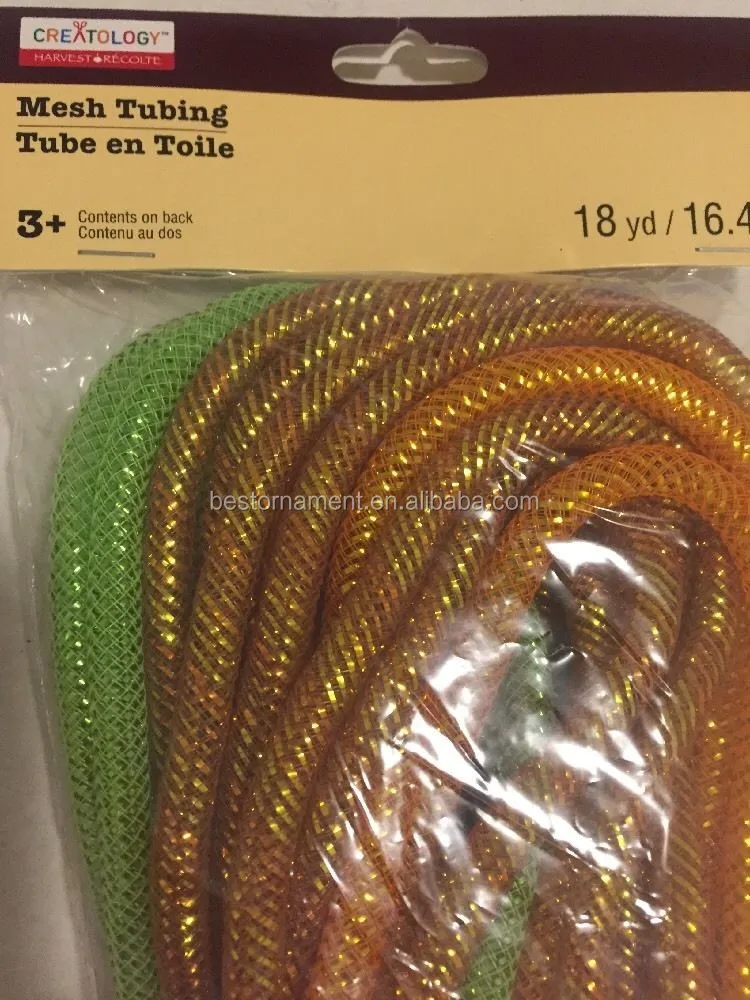 28 Colors 8mm Decorative Poly Mesh Tube Tubing Deco Poly Flex Ribbon ...