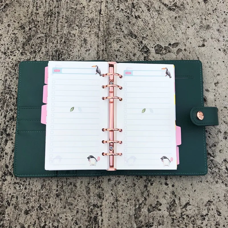 Custom 6 Ring Binder Notebook Leather Organizer Planner - Buy 6 Ring ...