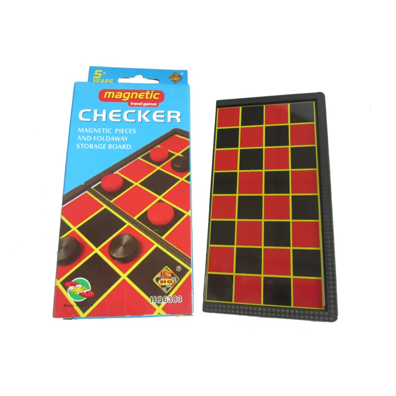 Travel Draughts Miniature Pocket Board Game Set With Custom Checkers ...