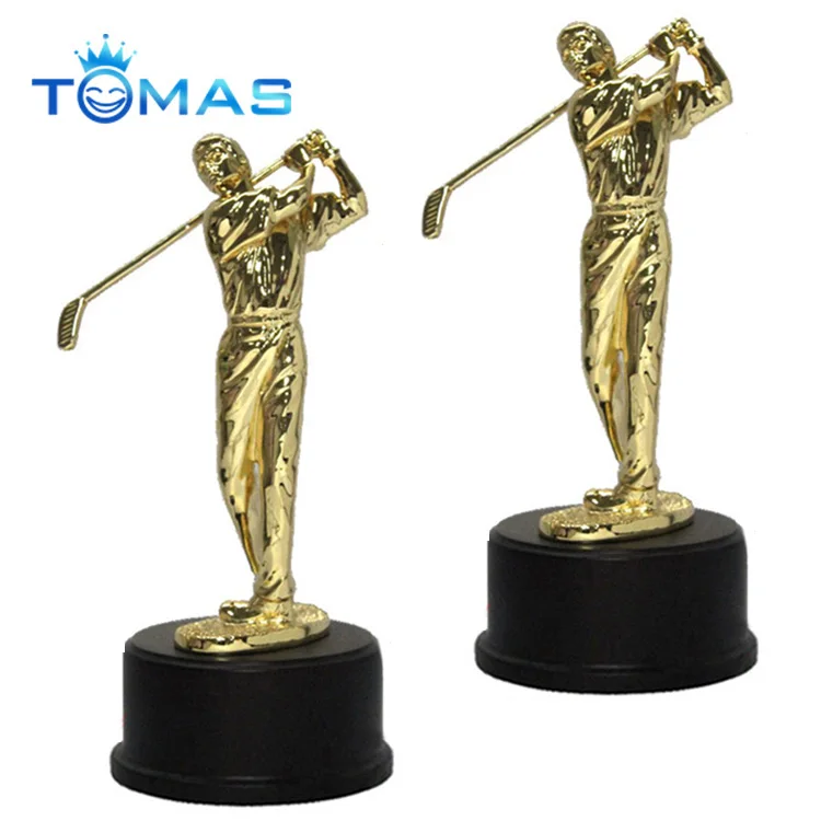 High Quality Sports Figure Sculpture Custom Gold Color Metal Golf ...