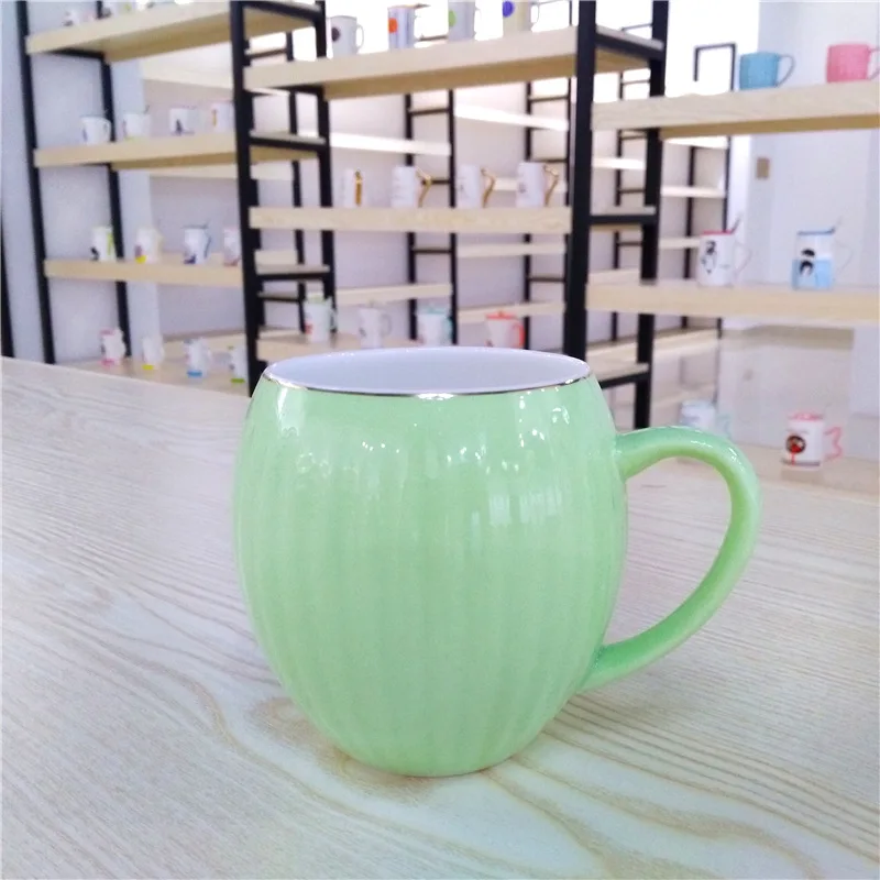 Round Shape Coffee Mugs With Golden Rim For Gifts - Buy Ceramic Coffee ...