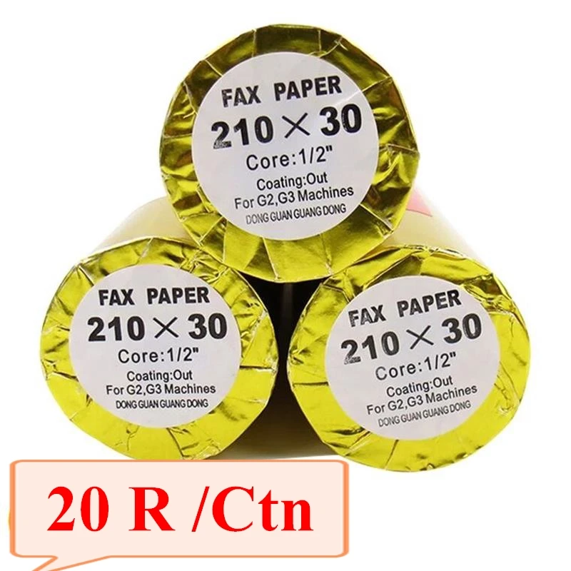 Thermal Fax Paper Rolls 210 X 30 M X 12.7 Mm (core Size) Carton Of 20 ...