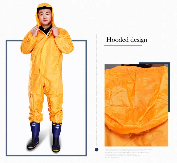Tongyang Men Waterproof Overalls Hooded Rain Coveralls Work Clothing ...