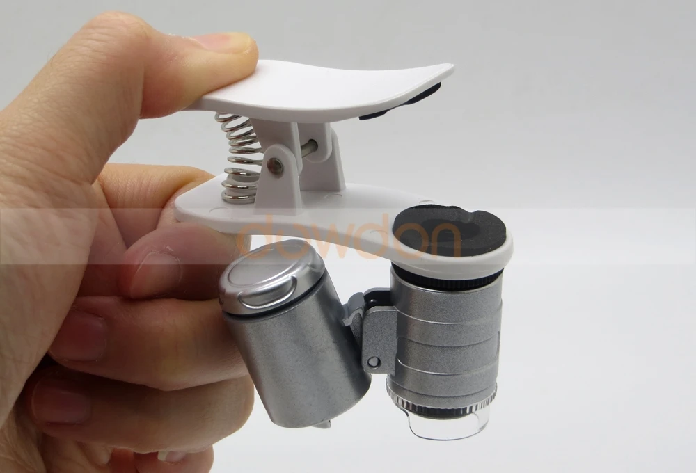60x Zoom LED Clip Microscope Magnifier - UV Money Detector
