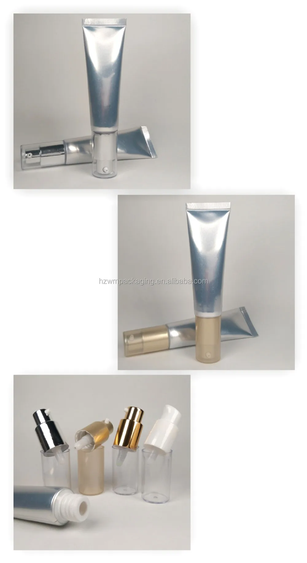 High Quality 30ml Airless Pump Tube Shinny Silver Laminated Tube For ...