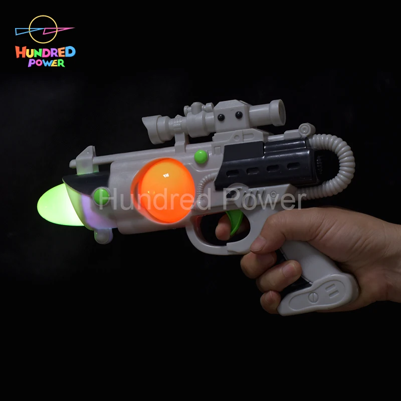 Blinkee Light Up Spinning Barrel Space Gun- Laser Space Blaster Toy ...