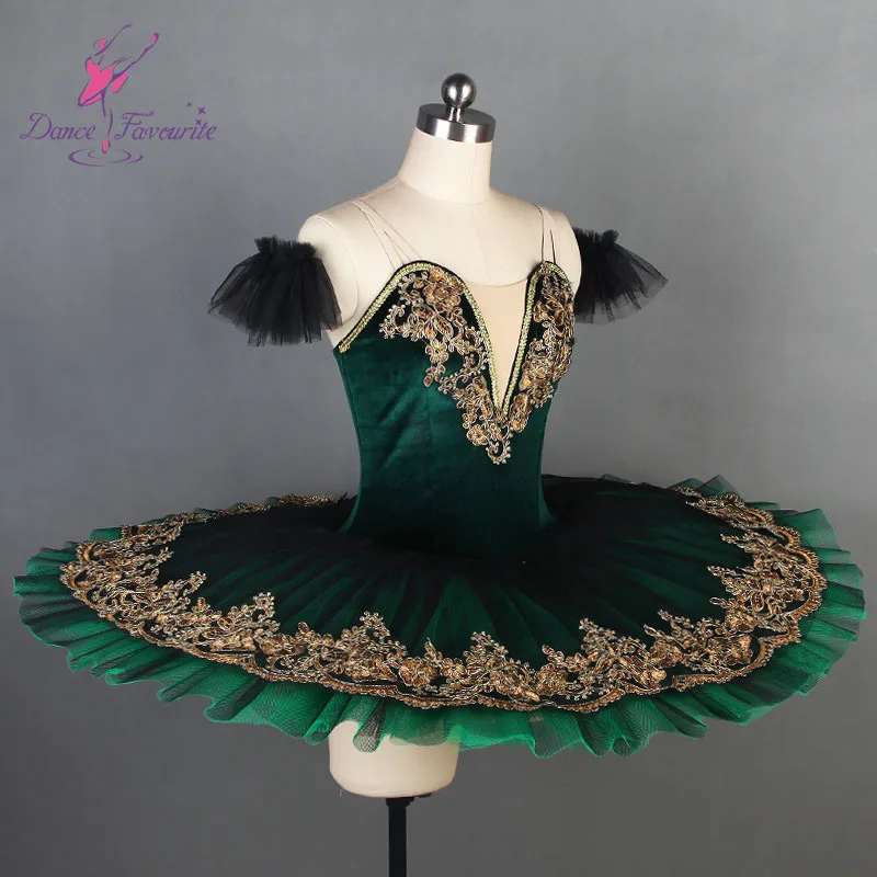 Bll090 Dance Favourite Black/green Ballet Dance Tutu Stretch Velvet ...