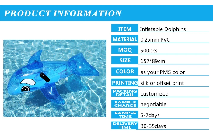 Transparent Dolphin Ride On Inflatable Pool Toys For Kids Plastic Sea ...