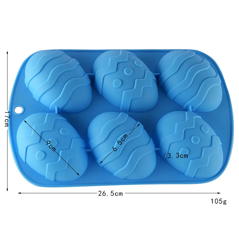 6-hole Easter Egg-shaped Silicone Cake Mold Small Dessert Handmade Soap ...