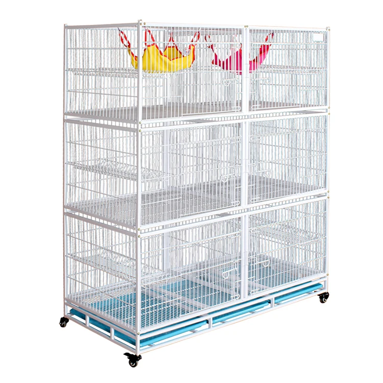 Factory Price Large Breeding Pet Crate 3 Tier Cat Cage Playpen Metal ...