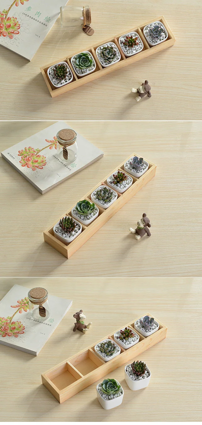 Indoor Decor Small White Ceramic Rectangular Plant Pots - Buy ...