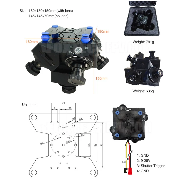 3DM-MINI Aerial Midas Unity Oblique 3D Orthomosaic Mapping Camera for ...
