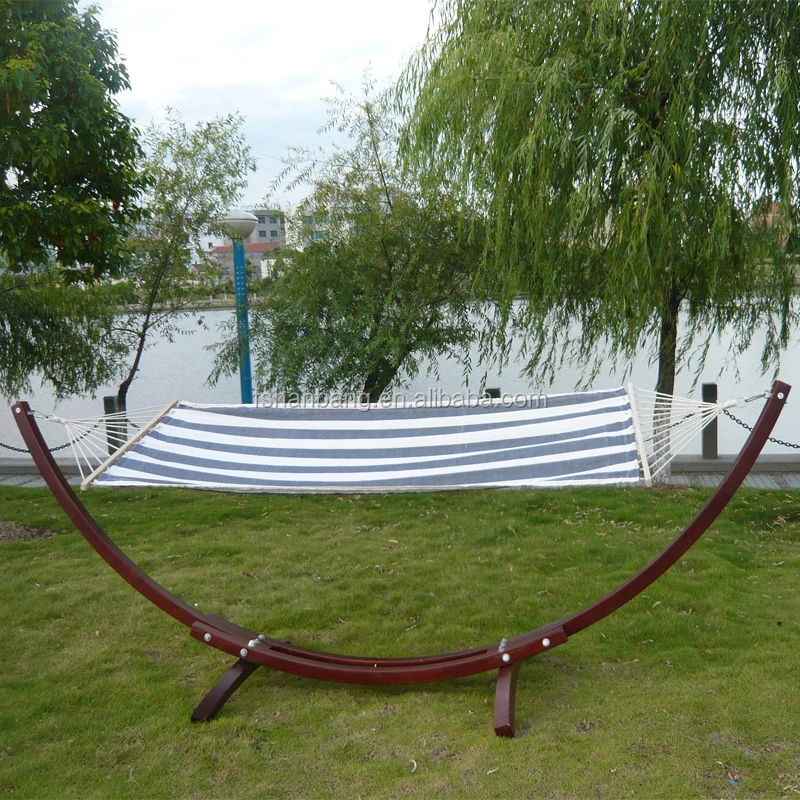 Wood Canyon Patio Hammock With Stand Wood Curved Arc Hammock Swing ...