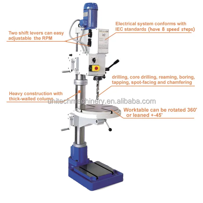 Gear Drive Column Manual Drill From Manufactures D3/d4 - Buy Gear Drive ...