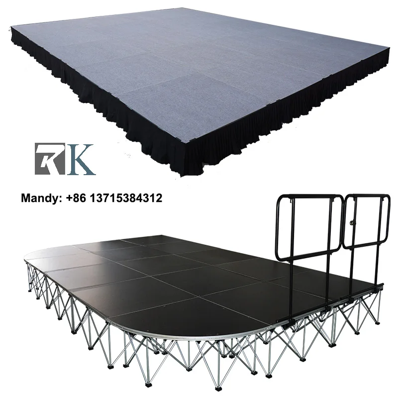 Exhibition Lighting Raised Floor,Portable Glass Platform Stage For ...