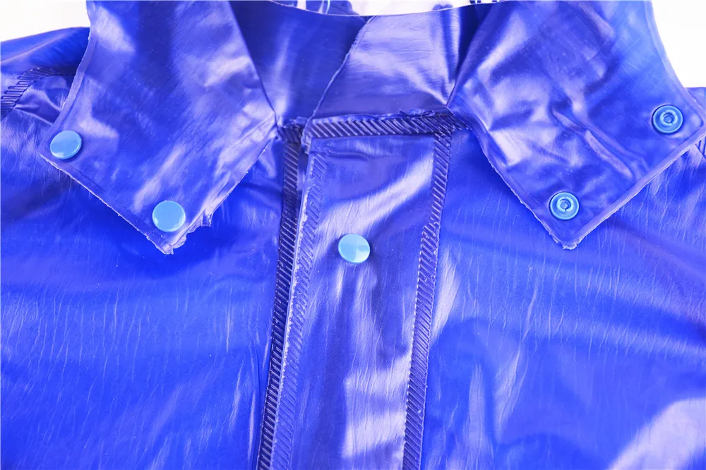 100% Waterproof Outdoor Work Adult Blue Rubber Pvc Raincoat Rain Suit ...