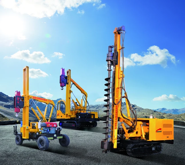 Micro Wheeled Pile Driver Machine For Road Guardrail Piling,Pulling And ...