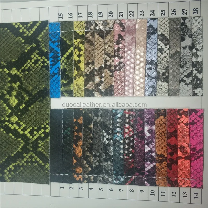 Cotton Backing Snake Skin Grain Pu Synthetic Leather Snake Leather ...