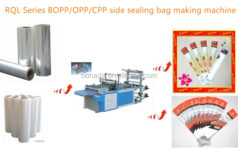 Bopp/opp/cpp/pp Double Side Sealing And Cutting Plastic Bag Making Machine/self Adhesive Thermal ...