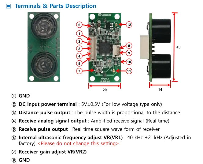 Ultrasonic Sensor And Module For Distance Measurement Analog Output Hg ...