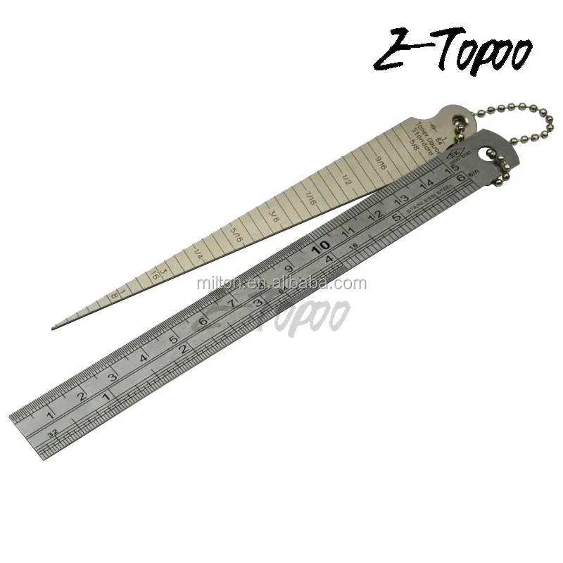1-15mm Taper Gauge With 150mm 6inch Steel Ruler Toper Weld Gage Feeler ...