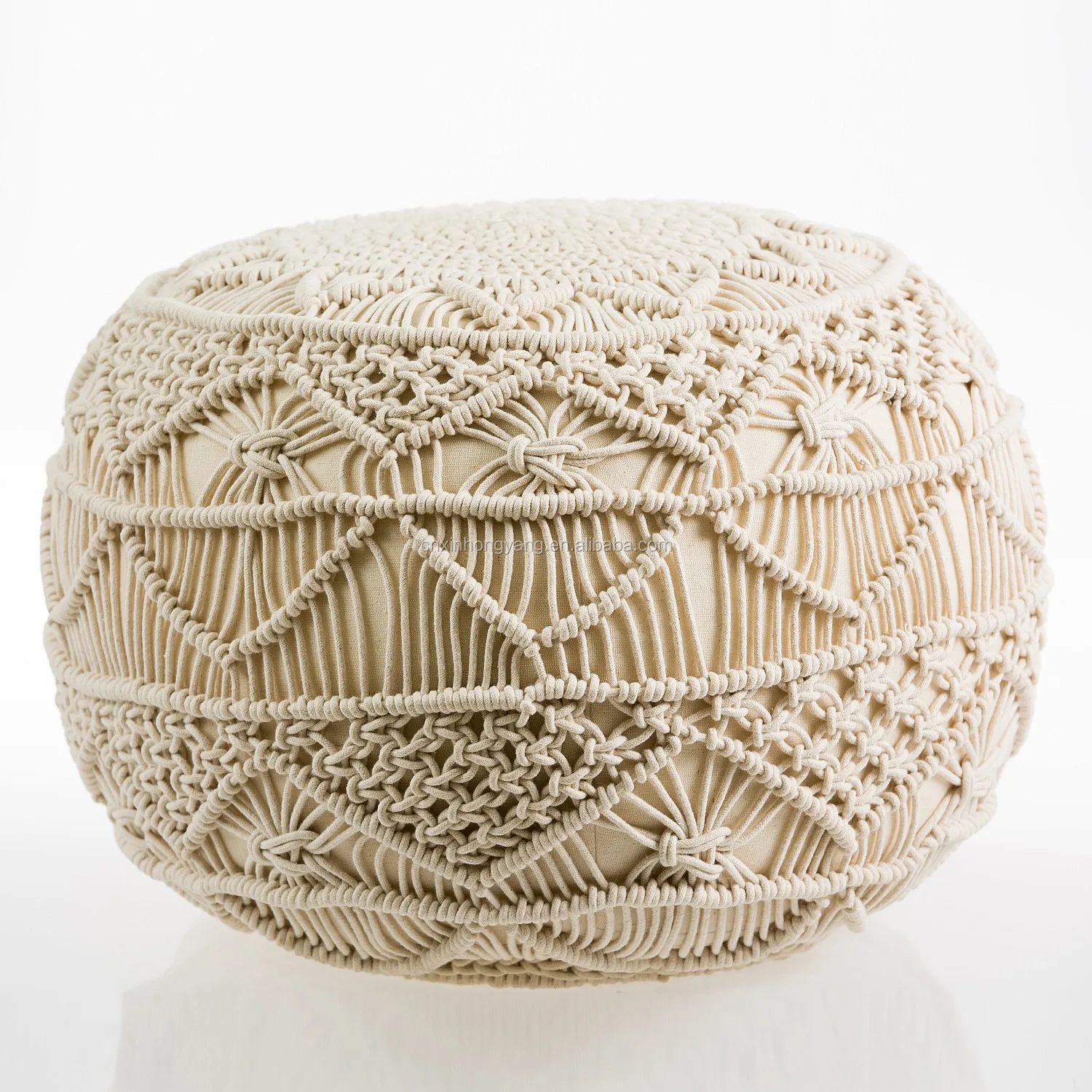 25 Years Factory Custom Hand Knotted Macrame Pouf,Knitted Pouffe,Weave ...