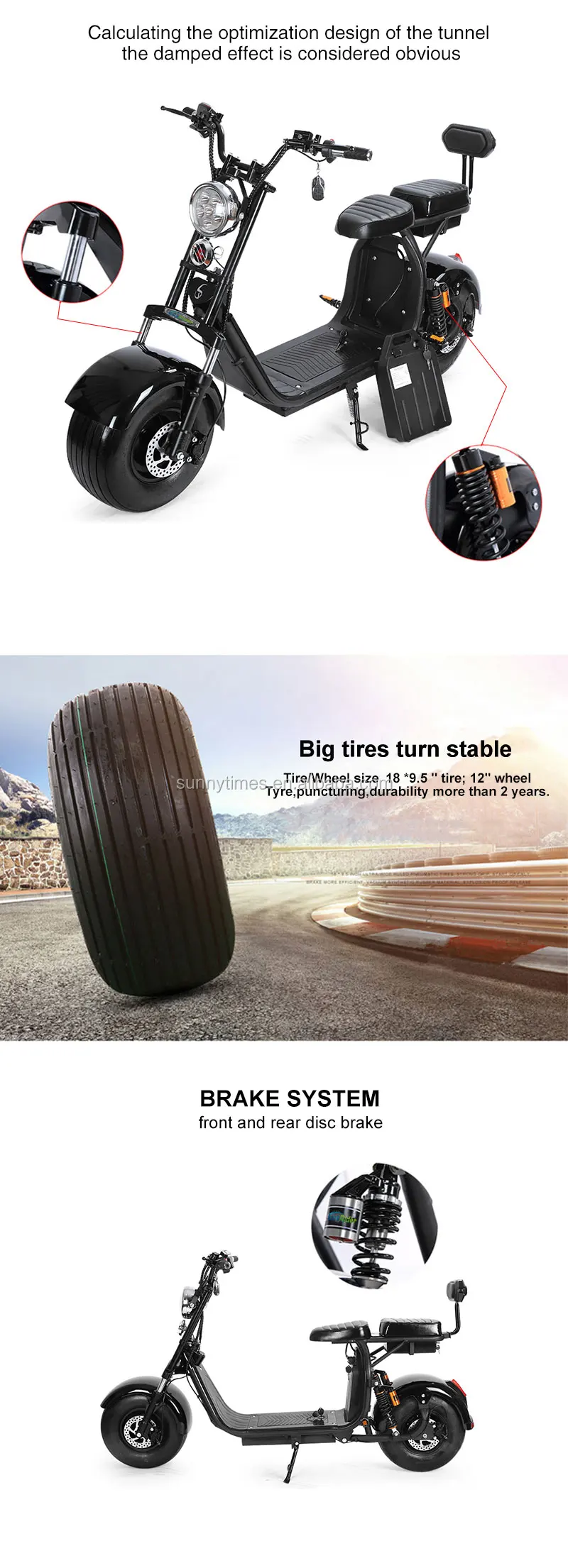 Citycoco Electric Scooter - 1500w, 40-60km/h Max Speed