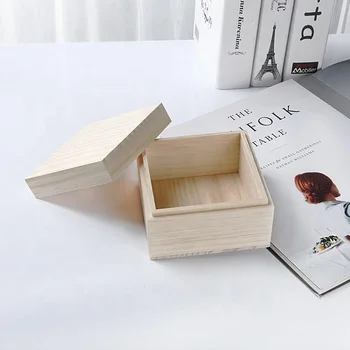 Natural Color Small Wooden Box With Lid For Crayon Pencil Packaging ...