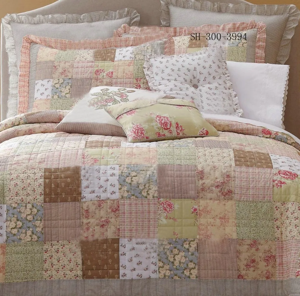 Traditional American Patchwork Home Bedding Print Pattern Fitted ...