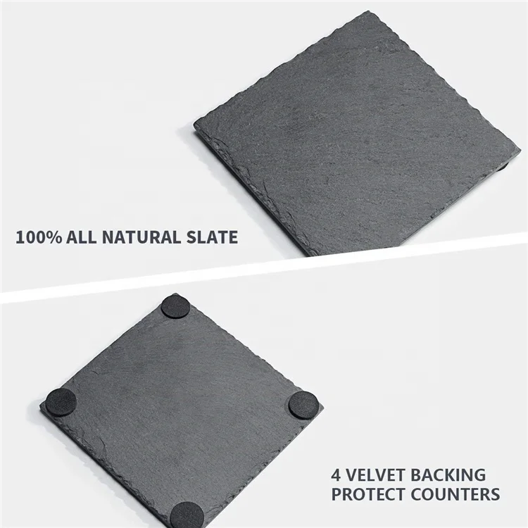 Round Slate Coasters - Stylish & Sustainable Table Accessories