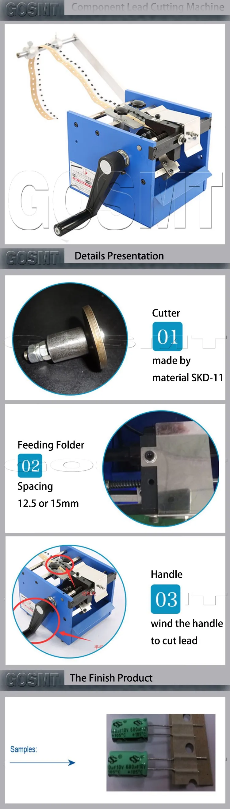 Manual Tape Type Resistor Lead Cutting Machine Radial Capacitor Lead ...
