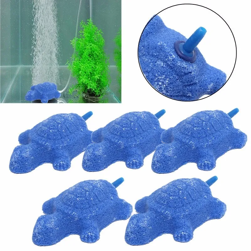 Blue Turtle Shape Bubble Release Air Stone Aerator For Aquarium Fish ...