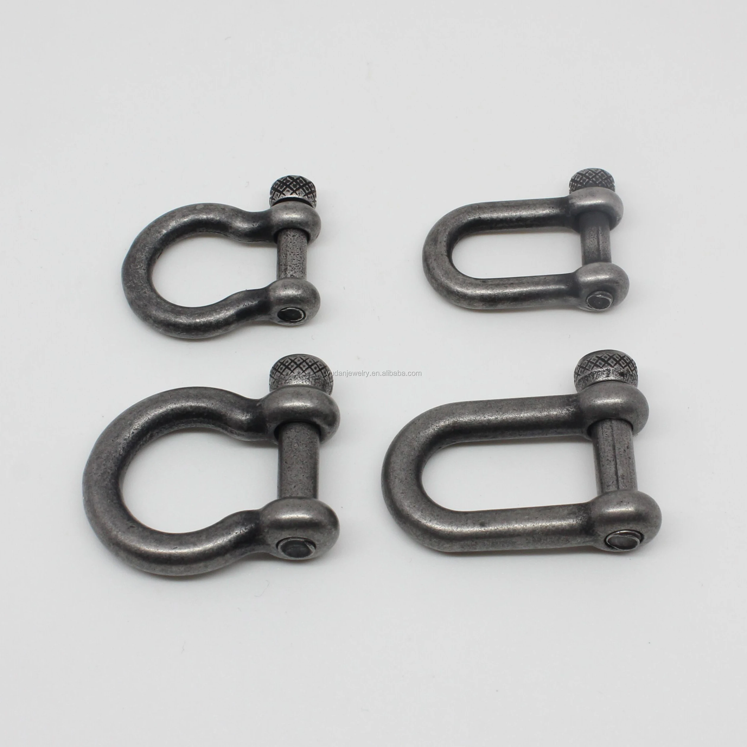 Wholesale Small Stainless Steel Shackle in Vintage Silver