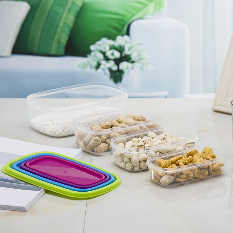 7pcs Rectangle Rainbow Food Storage Container Box Set With 7 Colourful ...