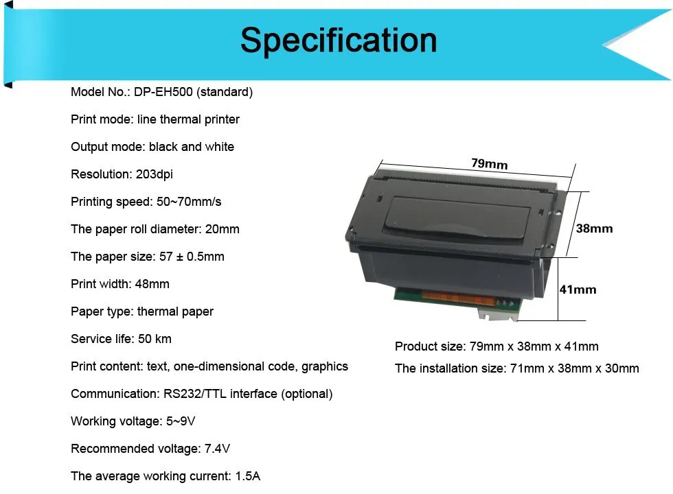 DAPPER EH500 Thermal Printer - Fast, Reliable Printing