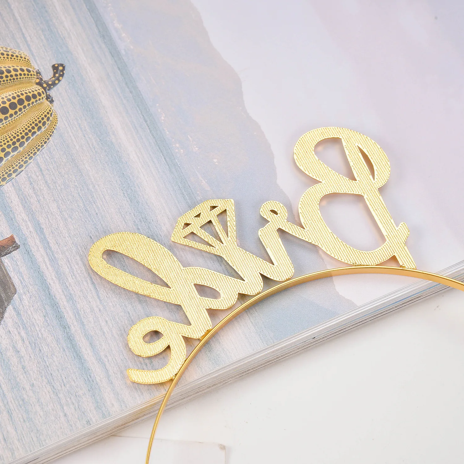 Bride Gold Letters With Diamond Headband Wedding Alloy Crown Amazon ...