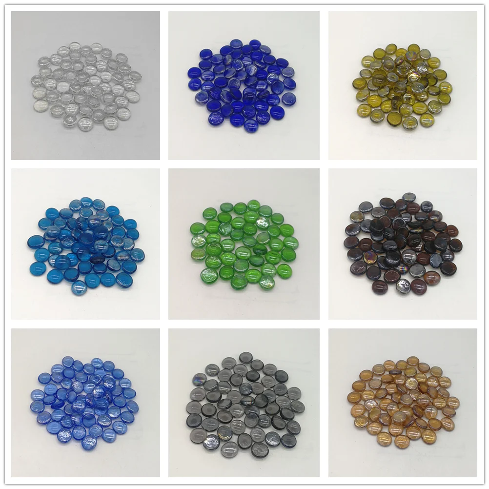 Wholesale Colorful Flat Glass Marbles for Fire Pit - 17-19MM