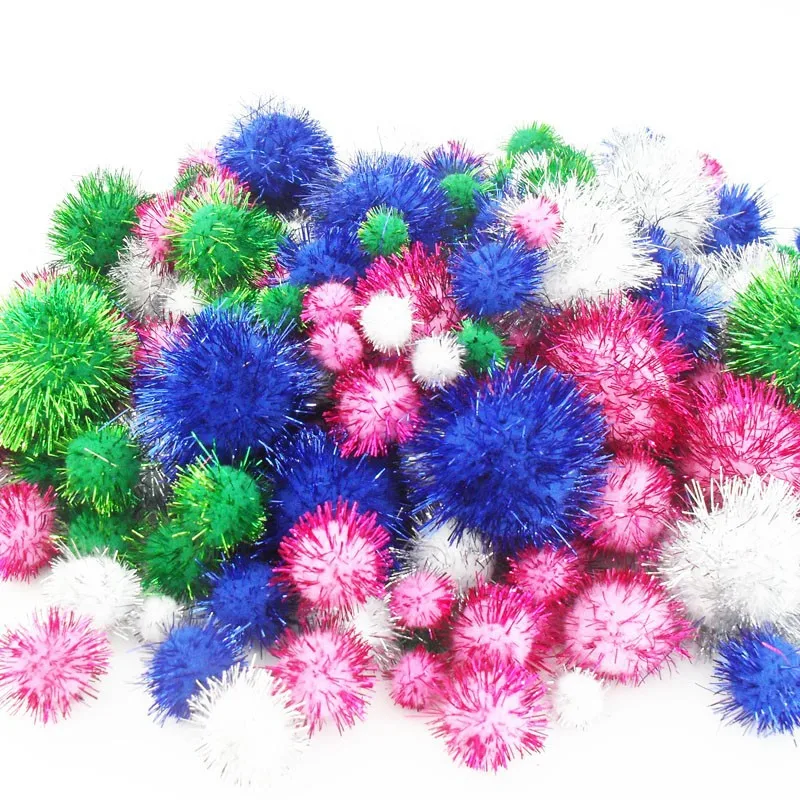 Wholesale Kids Children Party Decorative Glitter Fuzzy Pom Poms Balls ...