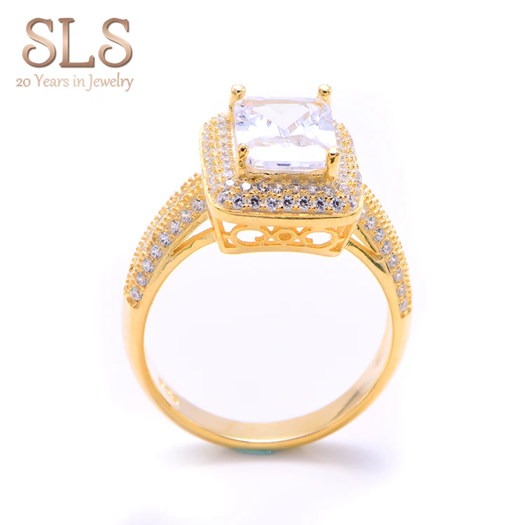 Diamond Rings Online Latest Design 18k Gold Wedding 925 Silver ...