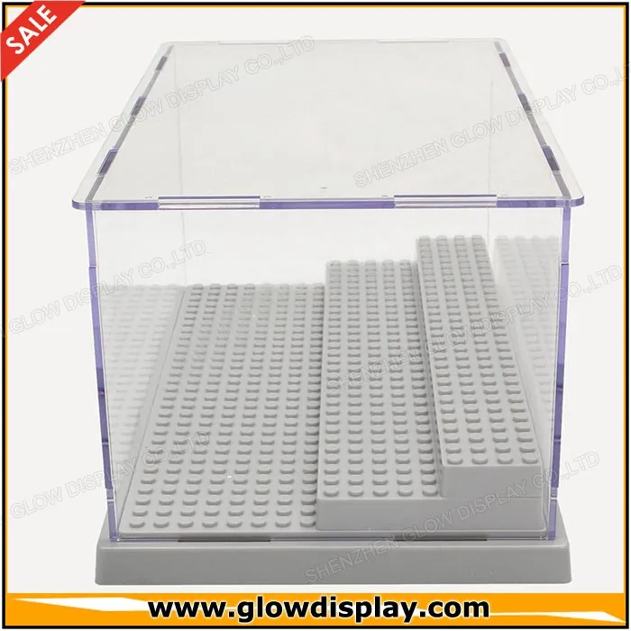 3 Steps Display Case/box Dustproof Showcase Gray Base For Lego Blocks ...