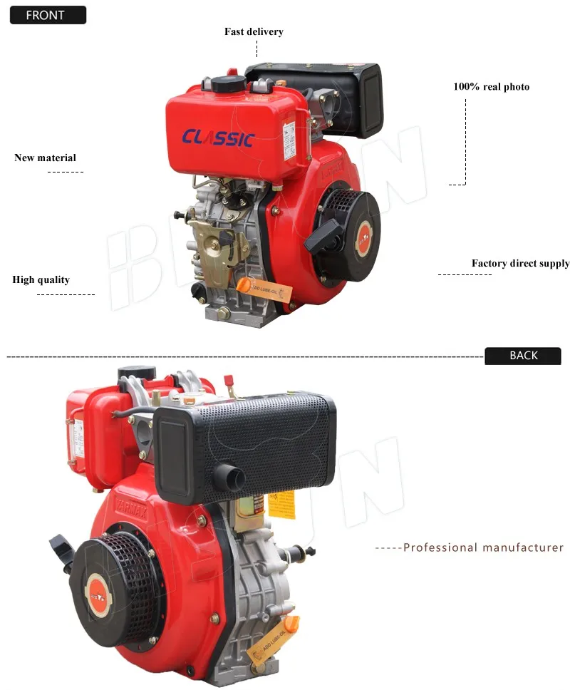 Bison(china) 418cc 10hp Vertical Shaft Diesel Engine Price Small Low ...